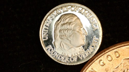 MINIATURE COIN 1927 VERMONT COMMEMORATIVE HALF PROOF LIKE STERLING ...