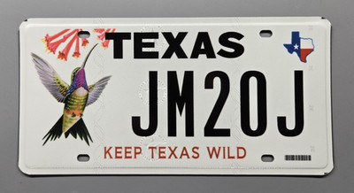 🐾 "KEEP TEXAS WILD" SPECIALTY LICENSE PLATE (GRAPHIC) HUMMINGBIRD (NEW ...