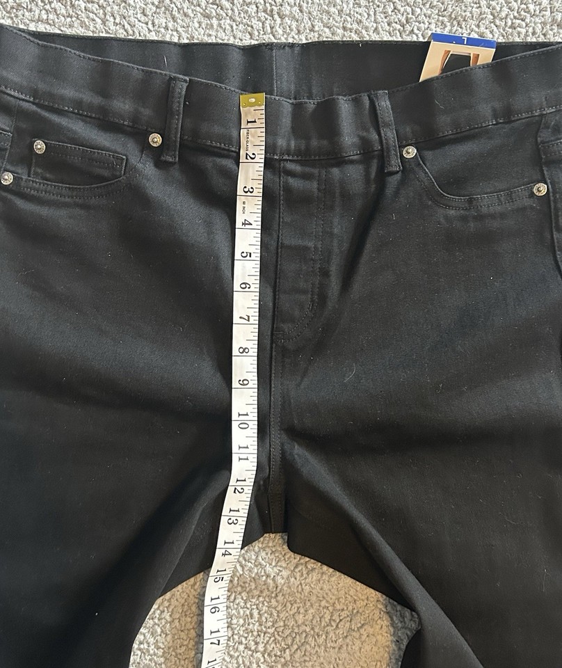 32 Degrees Heat Women's Pull-On Straight Leg Pockets Jeans, Black, Size ...