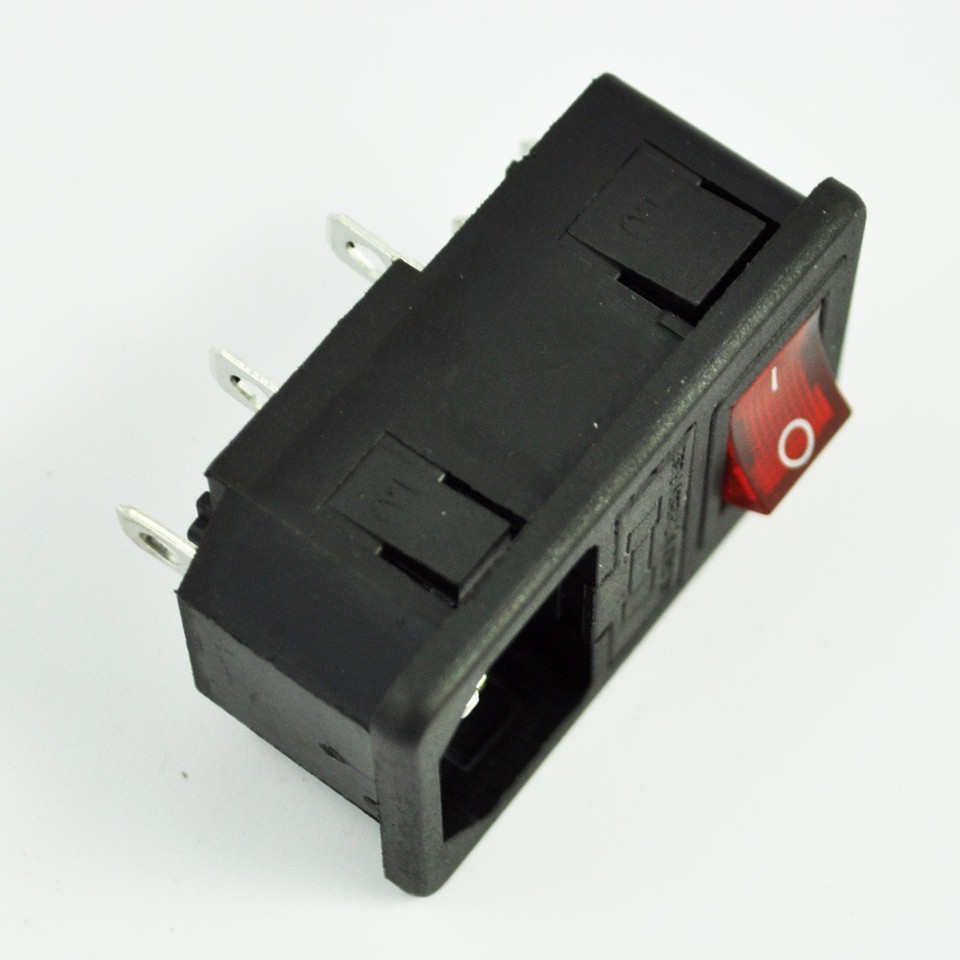 6X((R) Inlet Male Socket with Fuse 10A 250V 3 Pin IEC320 C14 X7P1)2298 ...