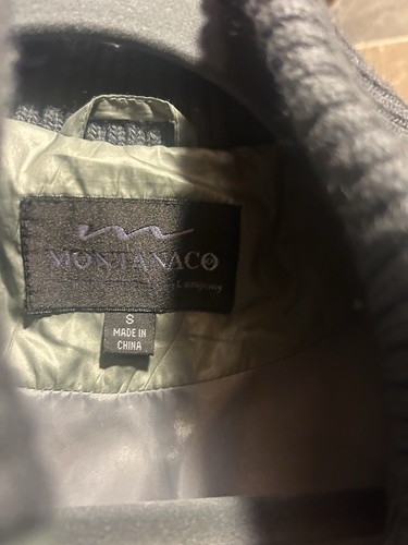 Montanaco Womens Puffer Vest Knit Faux Leather Trim Small Sliver Gray ...