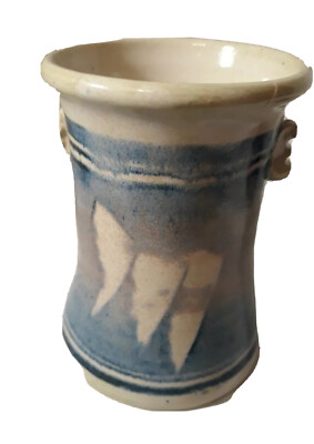 JWC Pottery Mug Cup Blue White Tan Glaze Marked J.W.C. | eBay