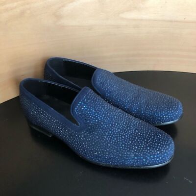 Moretti Black Label Blue Rhinestone Loafer Shoes men’s size 11 | eBay