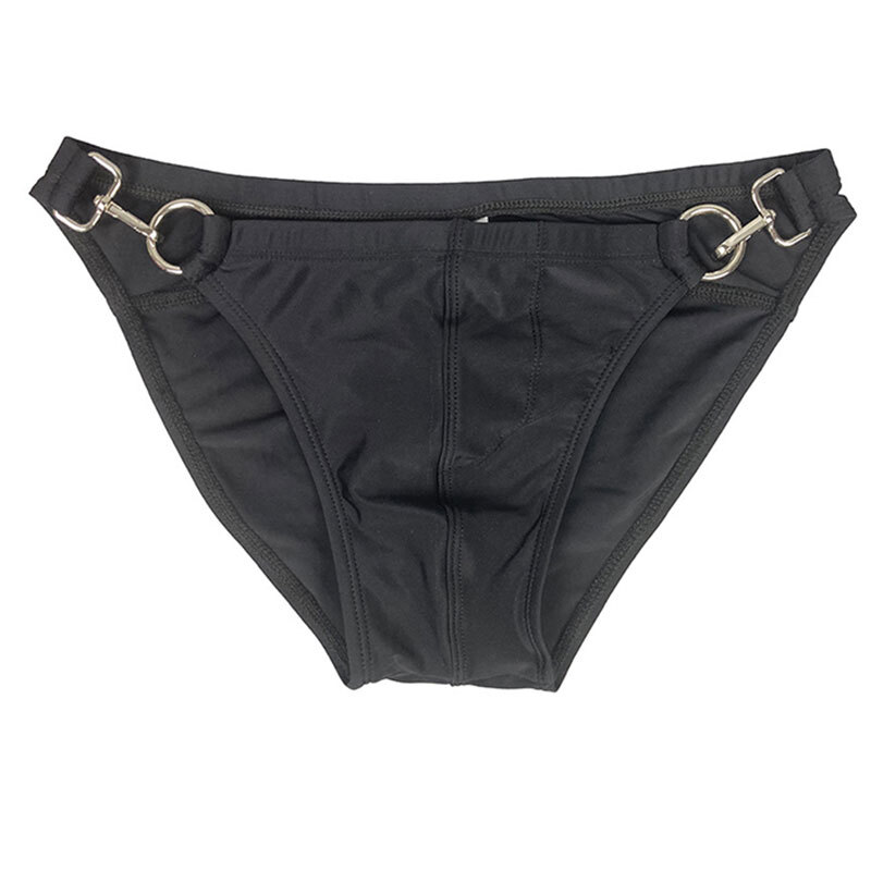 Men Swim Briefs Metal Buckle Side Swimwear Bikini Beach Shorts Swimsuit ...