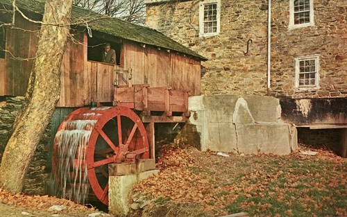 Postcard York County Pennsylvania Water Wheel Colonial Valley Menges ...