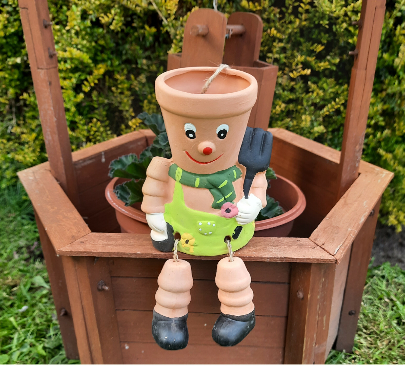 3x Flower Pot Man Gnome Style Planter Terracotta Bill & Ben Garden ...