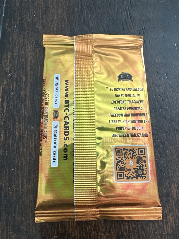 (1) Sealed pack 2022 Bitcoin Trading Cards / Series 1: Orange Pill in a ...