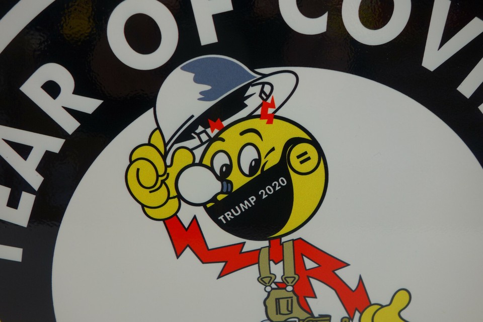 Reddy Kilowatt "TRUMP 2020" MASK Electric Company Die Cut SIGN ...