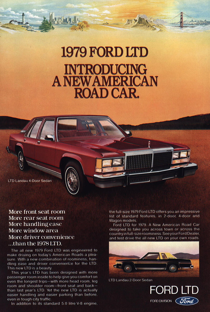 1979 Ford LTD: New American Road Car Vintage Print Ad | eBay