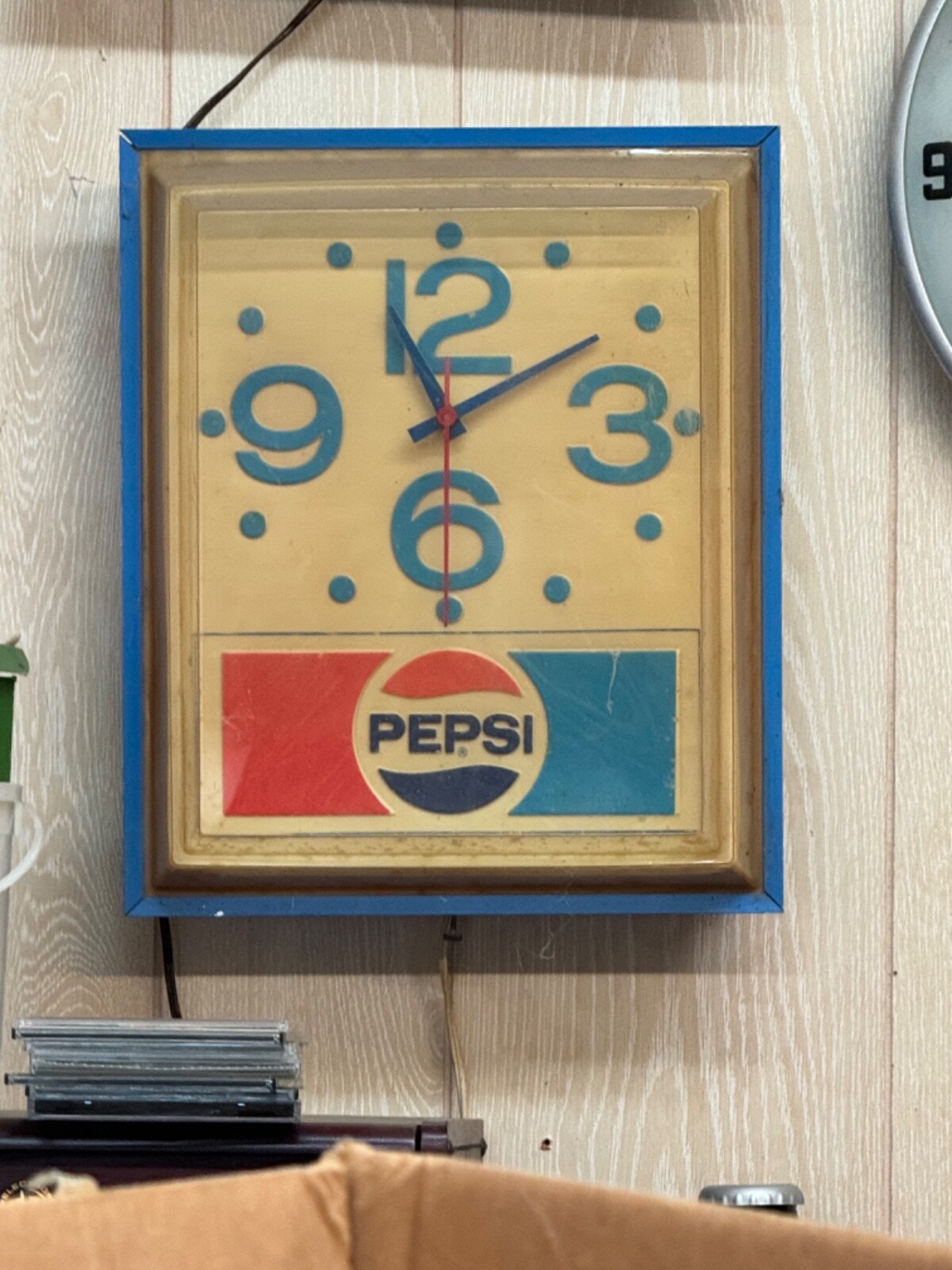 1960s Vintage Pepsi Cola Blue Dots Soda Hanging Wall Clock | eBay