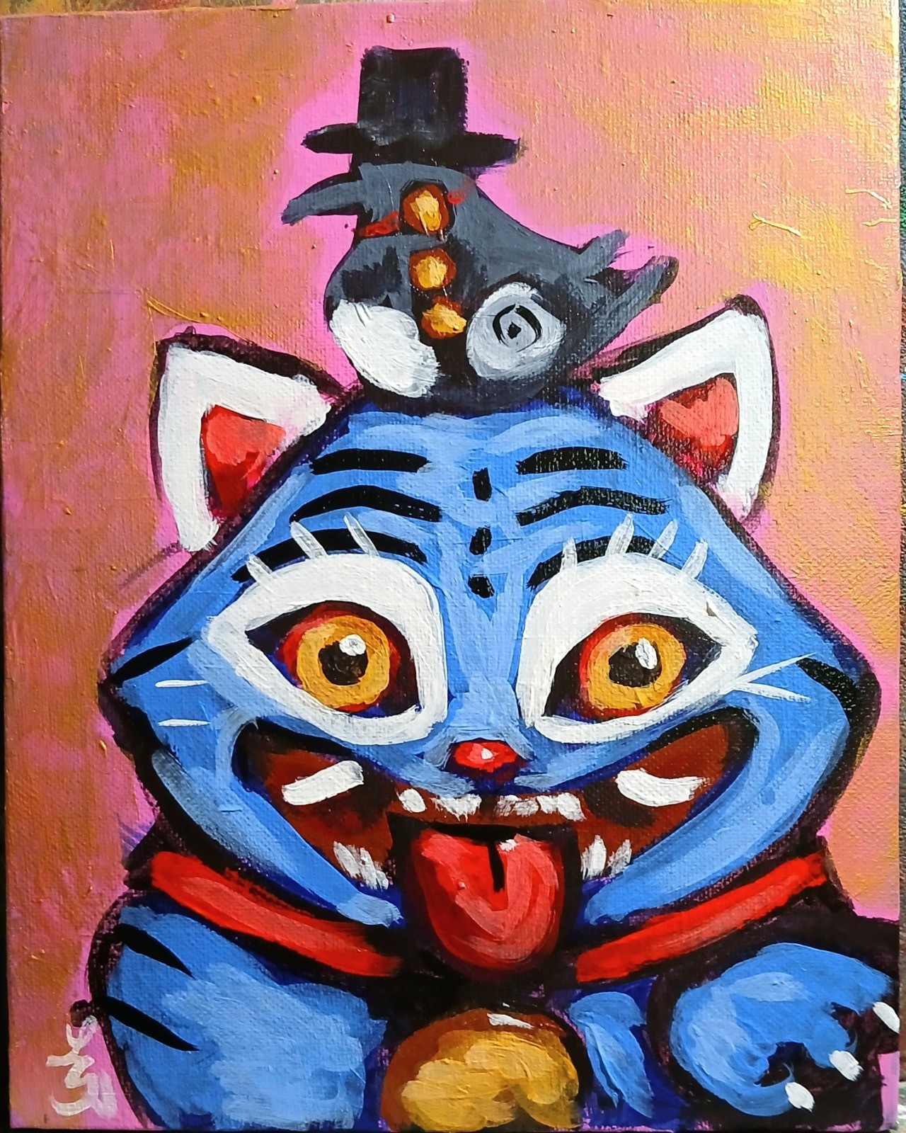 Lucky Cat Derp – Original 8x10 Acrylic Fan Art | K-Pop Demon Hunter ...