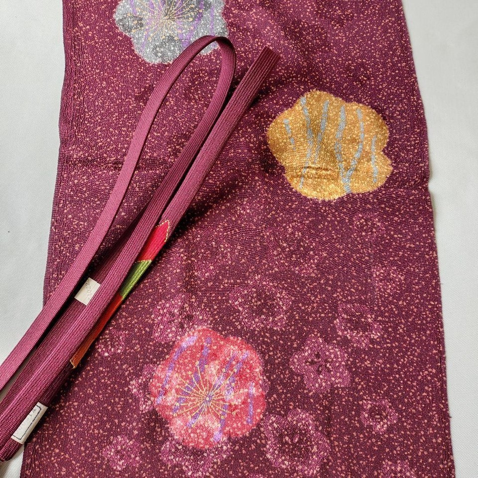 Silk Obiage and Obijime Set, Hand-Knitted, Traditional Japanese Style ...