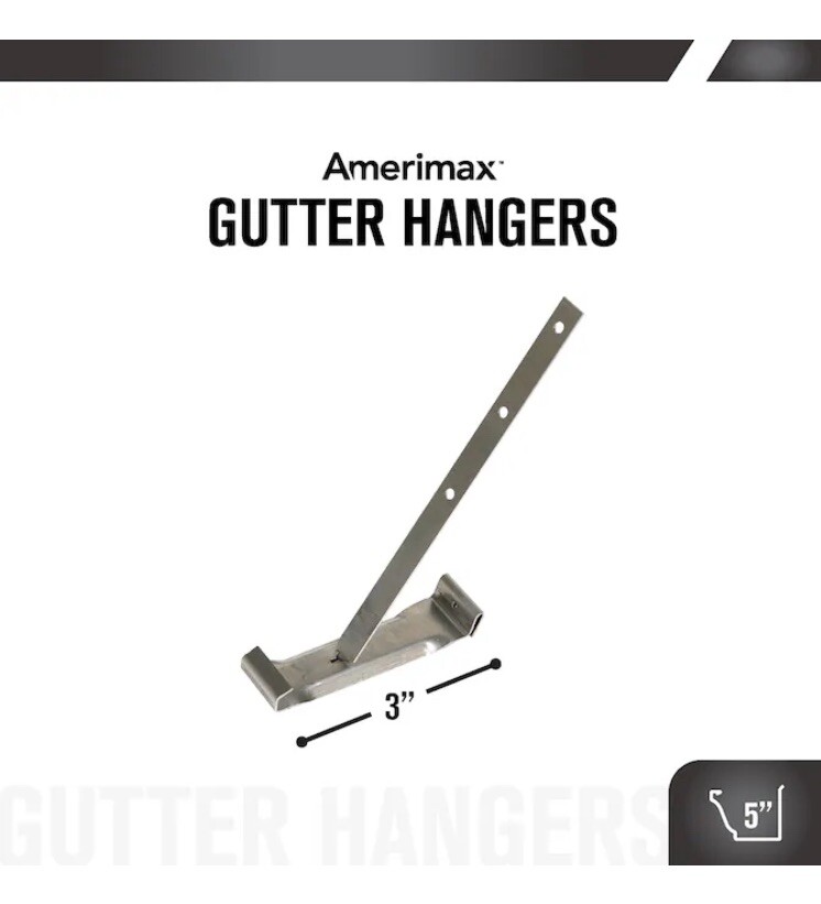 Amerimax 21-030PK 5" Roof Metal Gutter Hanger With Strap Aluminum 4 ...