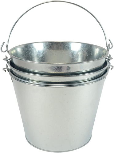 5-Quart Galvanized Pail Beer Bucket 9X9X7 Inches (Pack of 3 ...