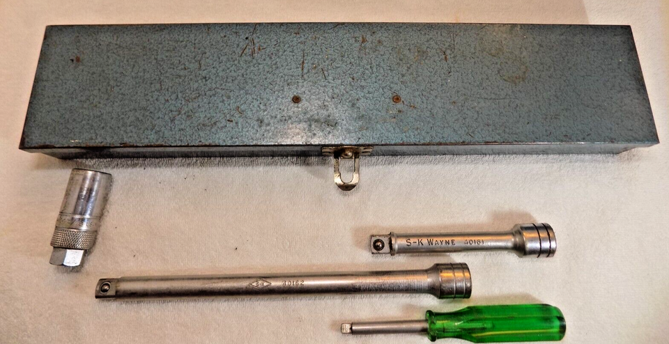 Vintage S-K SK Wayne 1/2” Drive Socket Set USA Ratchet Tools Metal Case ...