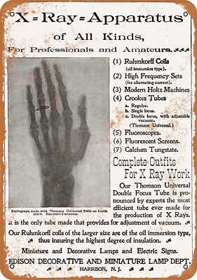 METAL SIGN - 1896 Edison X-Ray Equipment - Vintage Look Reproduction | eBay
