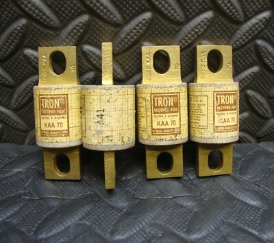 4 Lot NEW Bussmann Rectifier KAA-70 Fuse 70 Amp 130 Volt AC Tron Buss ...