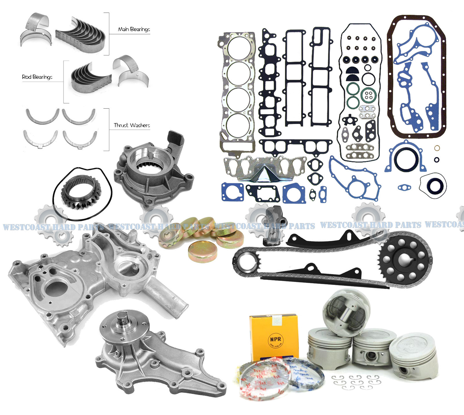 85-95 FITS TOY0TA 4Runner Celica Pickup 2.4 22RE 22R Master Rebuild ...