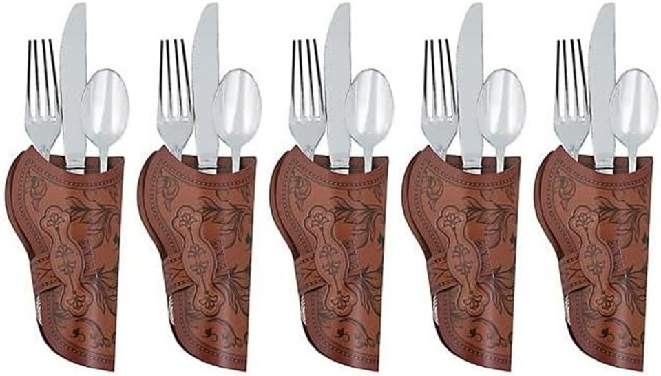 HAPPY DEALS ~ Cowboy Holster Silverware Holders | 24 Pack | 5.5 Inch ...