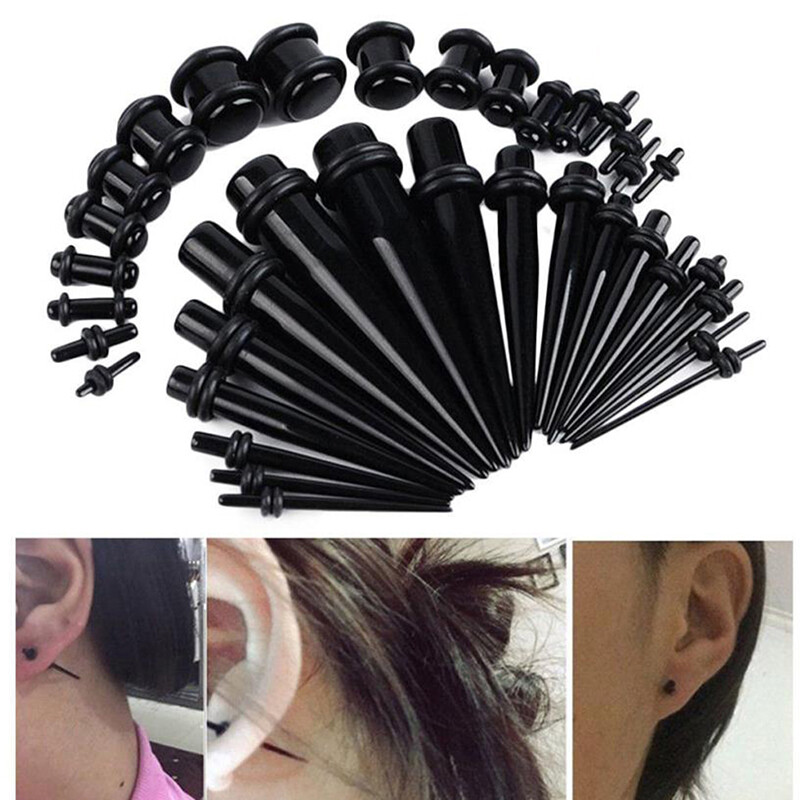 36Pcs Ear Gauge Taper and Plug Stretching Kit Ear Flesh Tunnel ...