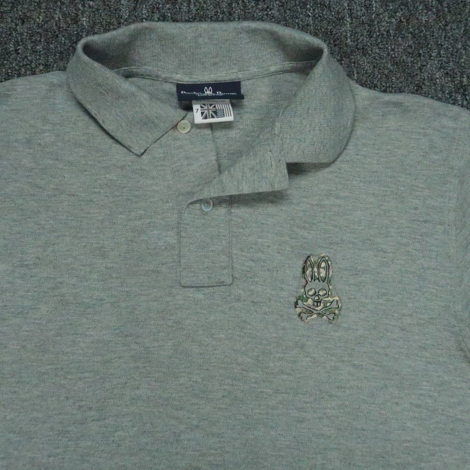 Psycho Bunny Shirt Mens Large Gray Short Sleeve Polo | eBay
