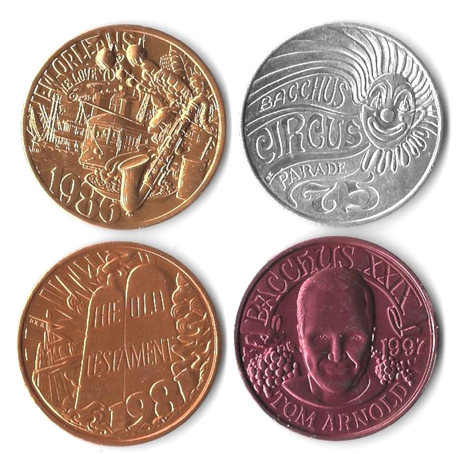 NEW ORLEANS MARDI GRAS, KREWE OF BACCHUS 4 Doubloons. 2F11.1 | eBay