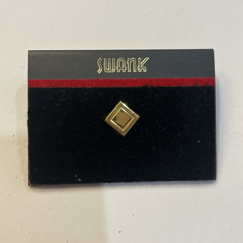 Vintage Gold Tone Swank Tie Pin Tack Square . Original Packaging | eBay