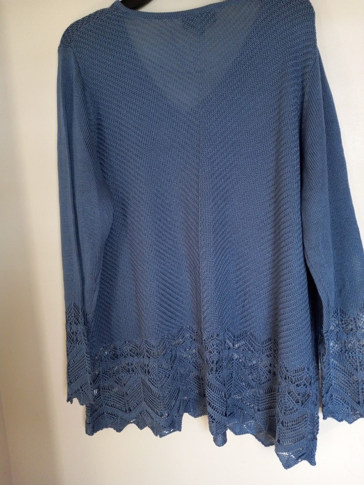 Lane Bryant Women's Blue Pullover Sweater Knit Design Size Plus 22/24 ...
