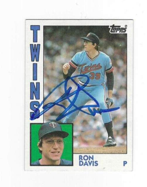Autographed Signed RON DAVIS 1984 Topps Minnesota Twins Card #519 w/COA ...