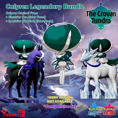 Calyrex + Glastier + Spectrier Forms DLC Crown Tundra Pokemon Sword ...
