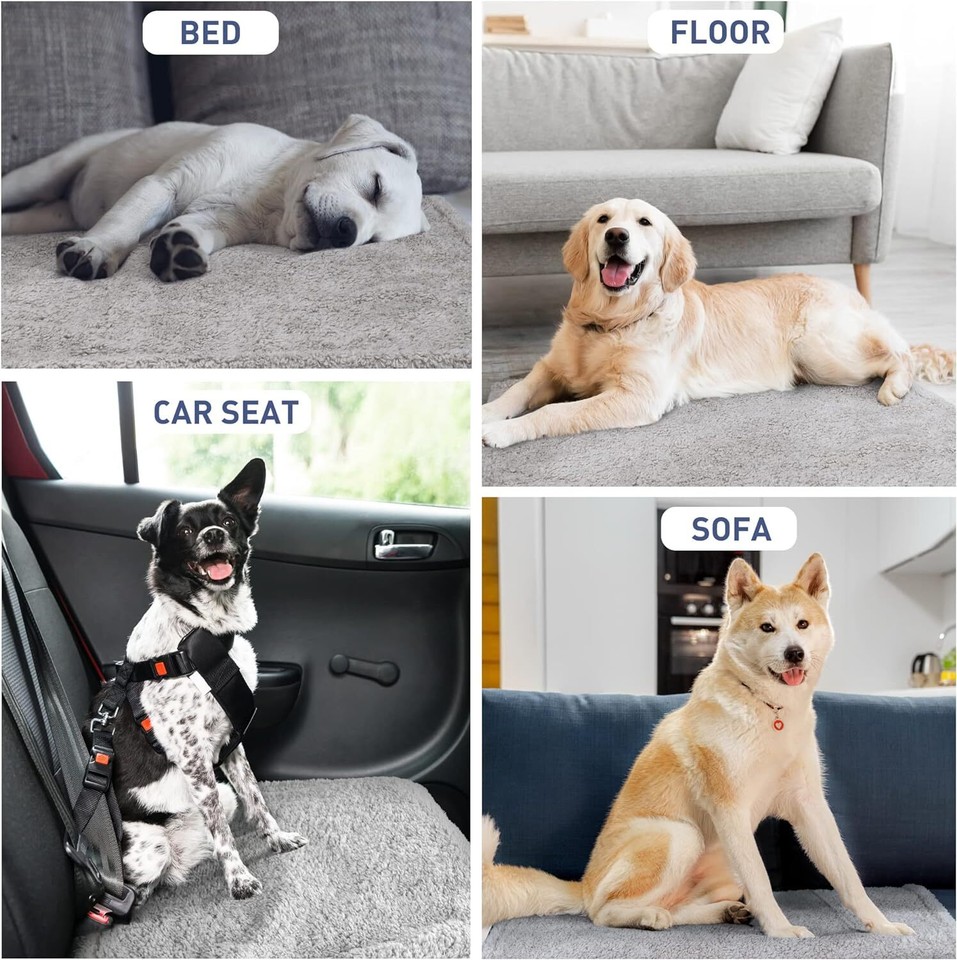 90 x 80 Waterproof Warm Soft Sherpa Fleece Pet Blanket Dog Bed Mat Pad ...