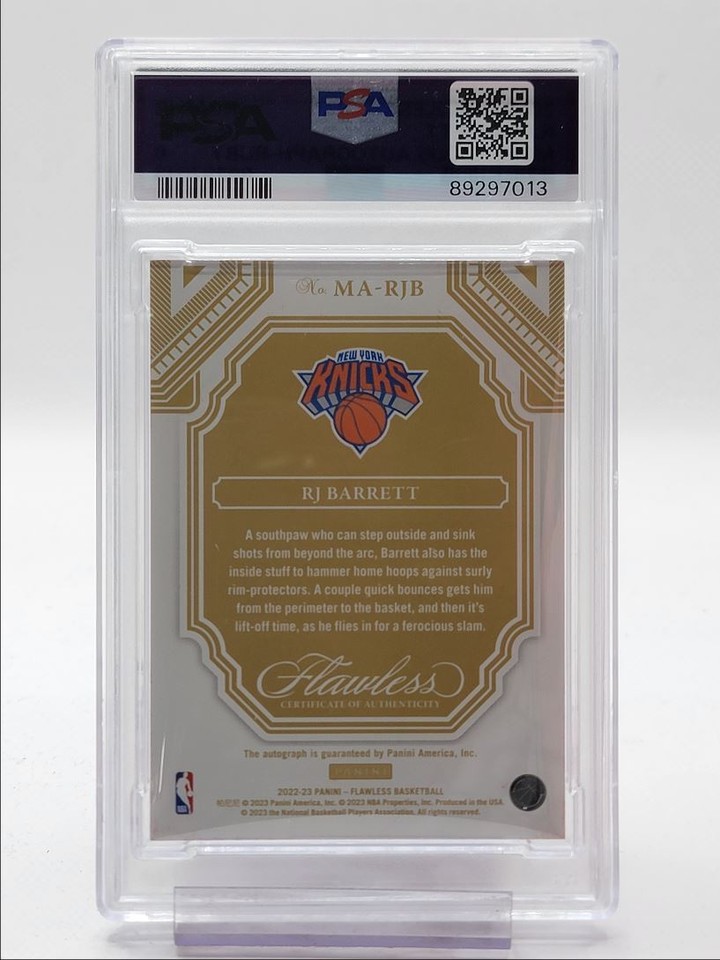 RJ BARRETT 2022-23 FLAWLESS MOMENTOUS AUTOGRAPH RUBY AUTO /15 PSA 6 ...