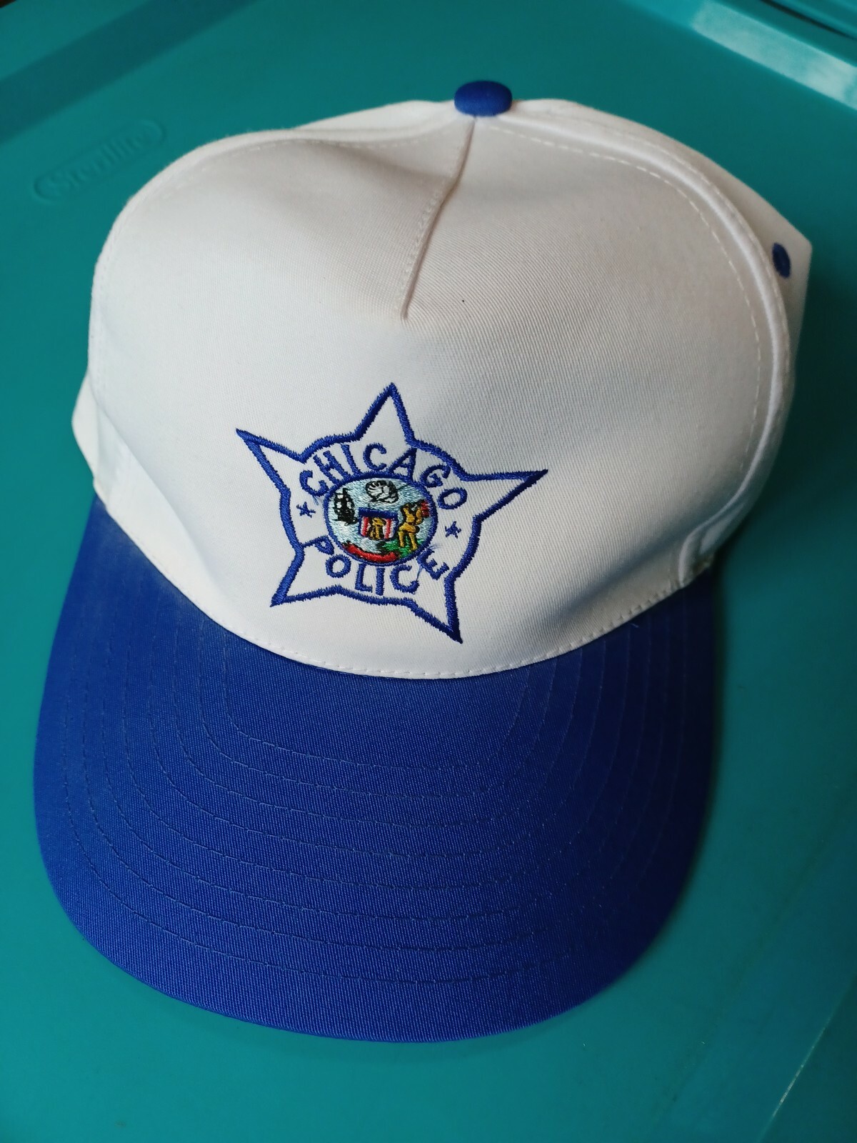 Vintage Chicago Police CPD Blue White Baseball Cap Em… - Gem