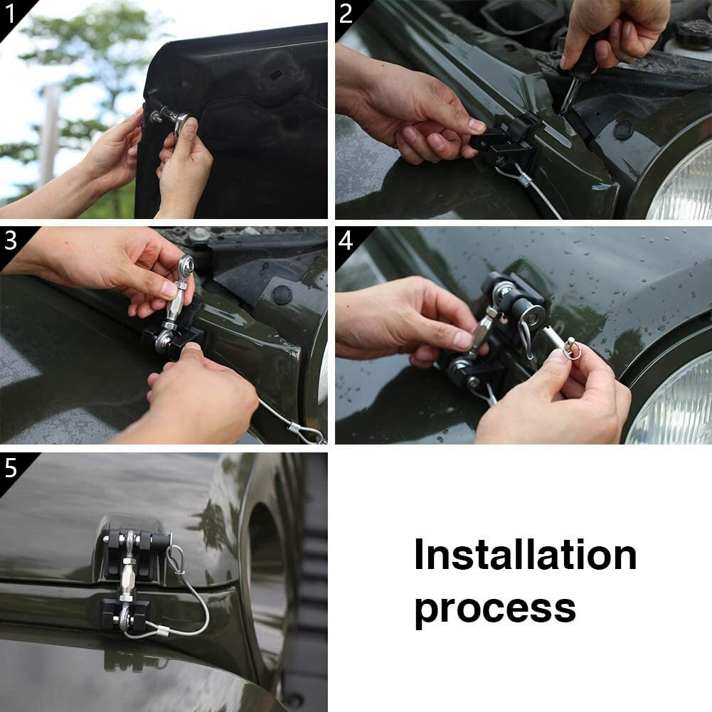 Engine Hood Latches Locking Hood Latch Kits for Jeep Wrangler JL JT ...