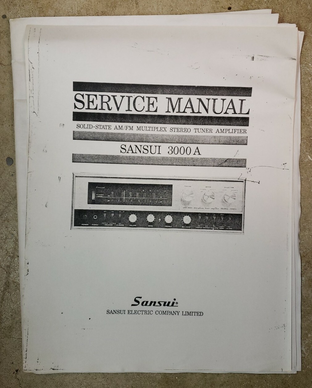 Sansui 3000A AM/FM Stereo Tuner Amplifier Service Manual Photocopy | eBay