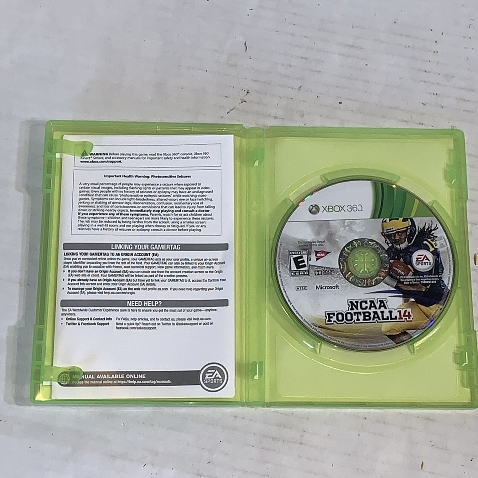 NCAA FOOTBALL 14 (Microsoft Xbox 360, 2013) Game With Case And Disc ...