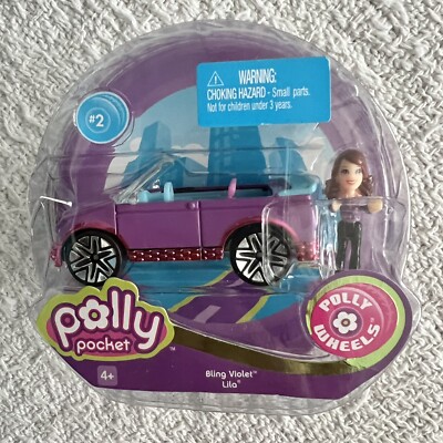 NOS Mattel 2006 Polly Pocket Polly Wheels #2 BLING VIOLET LILA | eBay
