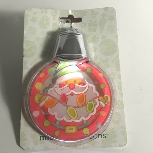 plastic Christmas ornament santa light up flashing disc shape Fun ...