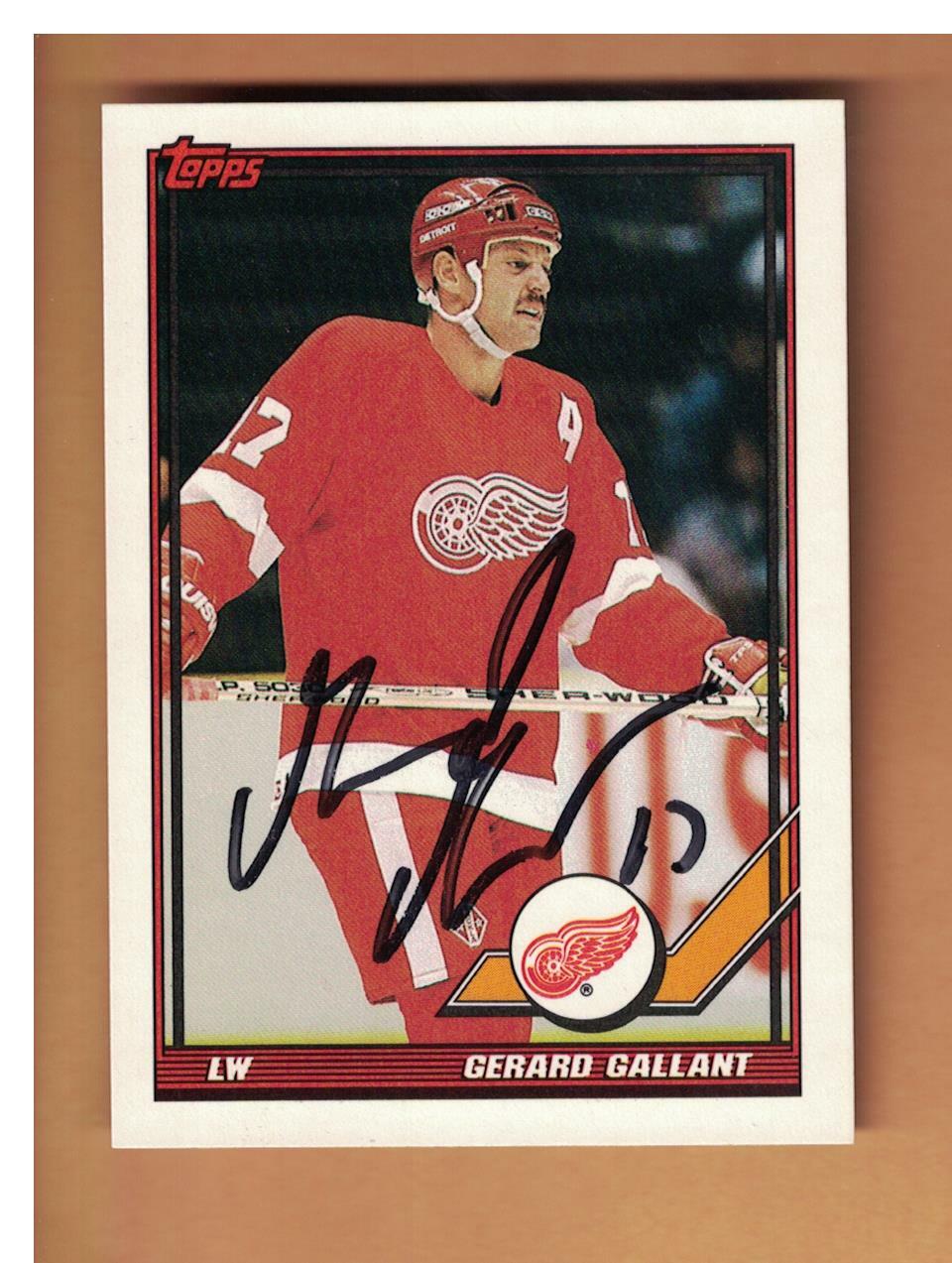 Gerard Gallant AUTOGRAPHED 1991-92 TOPPS HOCKEY CARD SIGNED DETROIT RED ...