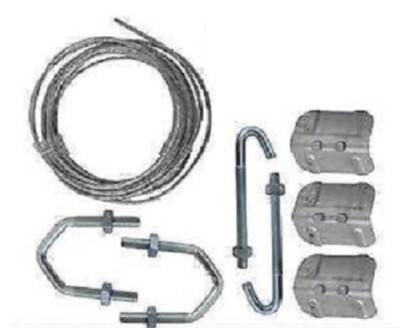 Lashing Kit for TV Aerial Pole Mast with 3x Corner Plates 5m Wire J and ...