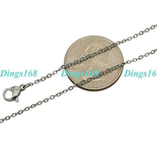 Unisex 18K White Gold Filled 1.5 mm wide 16"/18" inch Cable Chain ...