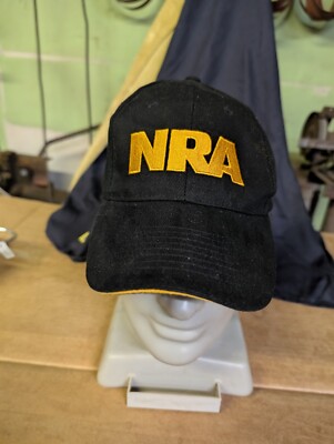 New NRA Membership Embroidered Hat Cap Adjustable Black Gold w/USA Flag ...