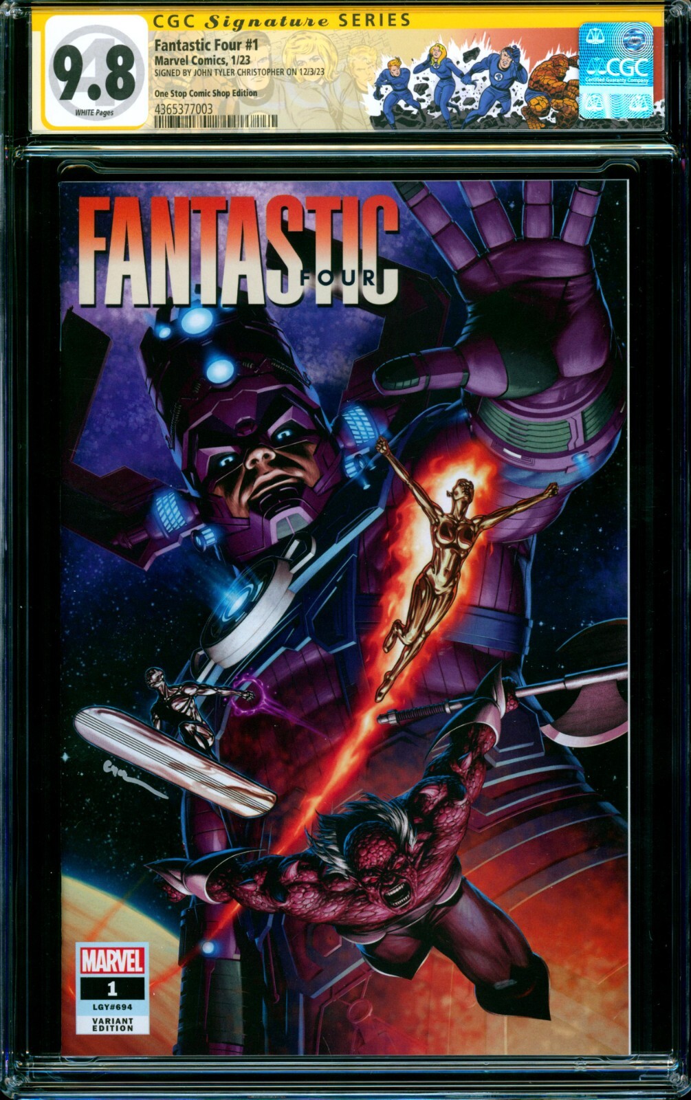 Fantastic Four #1 JTC GALACTUS HASLAB VARIANT CGC SS 9.8 signed CUSTOM ...