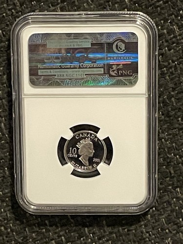 2001 Year of Volunteer, Canadian .925 Silver Dime (10 Cent). NGC PF70 ...