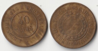 1901 Brazil 40 reis coin | eBay