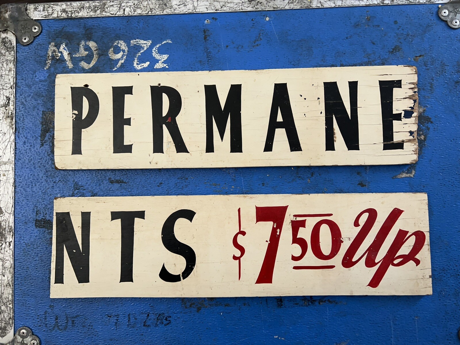 Vintage Wooden Permanents $7.50 Up Double Sided Sign Perm | eBay