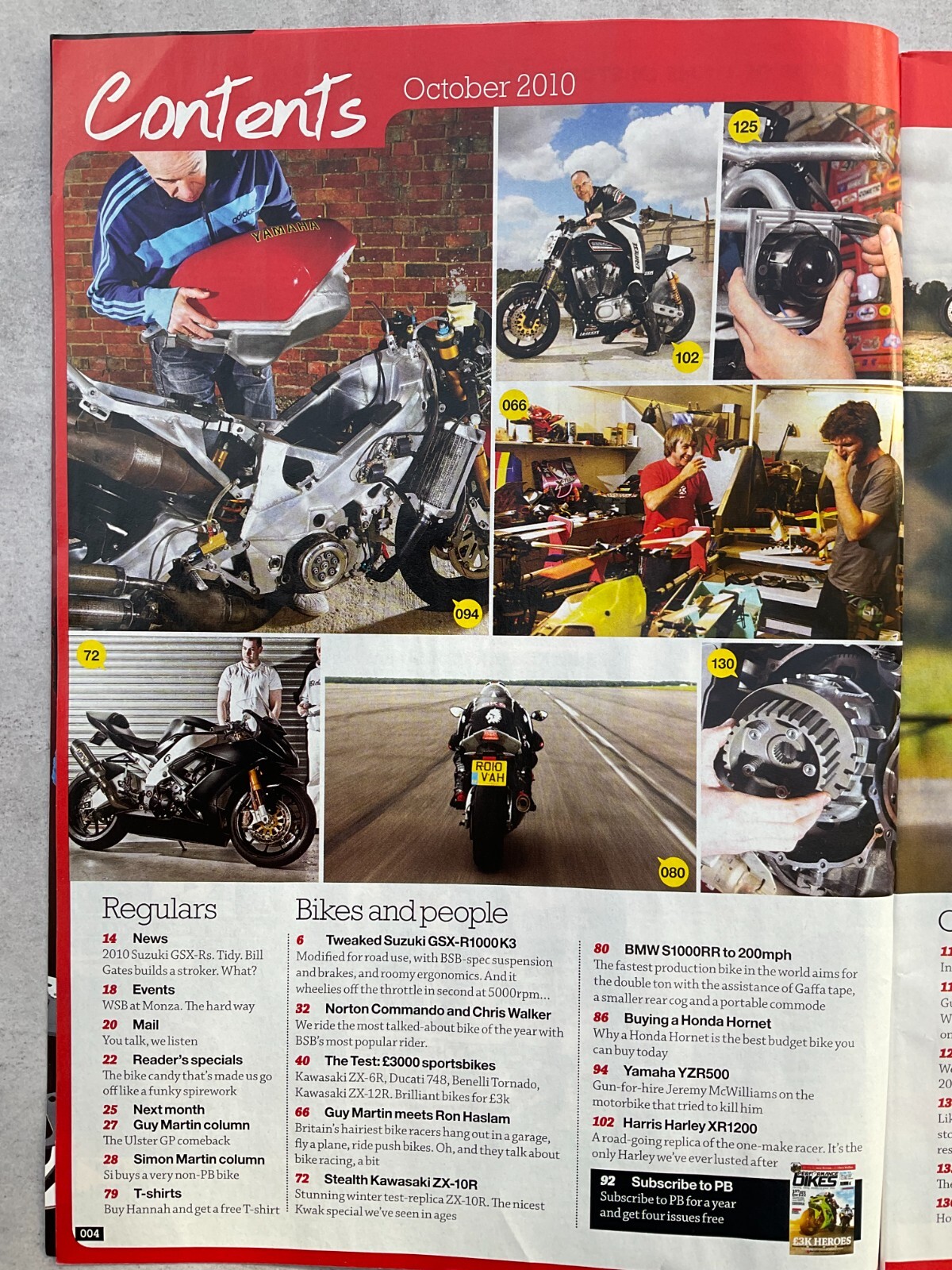 Performance Bikes Magazine - October 2010 - GSX-R1000, XR1200, ZX-10R ...