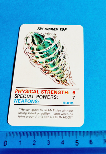 The Human Top Mint Rare Carte Game Super Heroes 1977 Marvel 70s ...