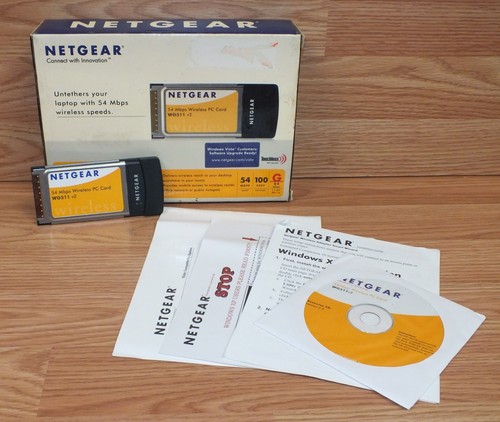 Genuine Netgear (WG511 v2) 2.4 GHz / 54 Mbps Wireless G PC Card Adapter ...