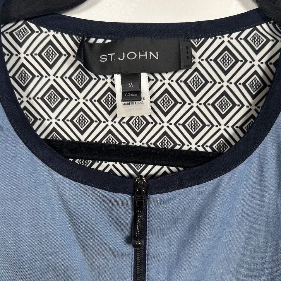 St. John Reversible Striped & Diamond Pattern Jacket Size Medium | eBay